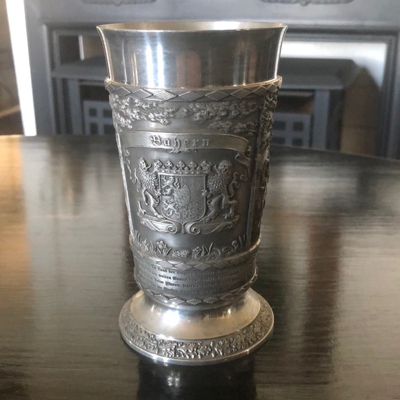 Zinn Becker | Accents | Vintage Zinn 95 Pewter Embossed Goblet Cup ...